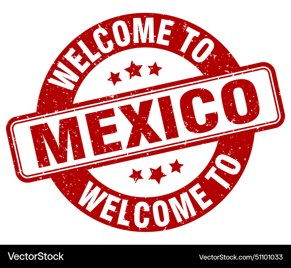 Welcome to mexico stamp round sign Royalty Free Vector Image