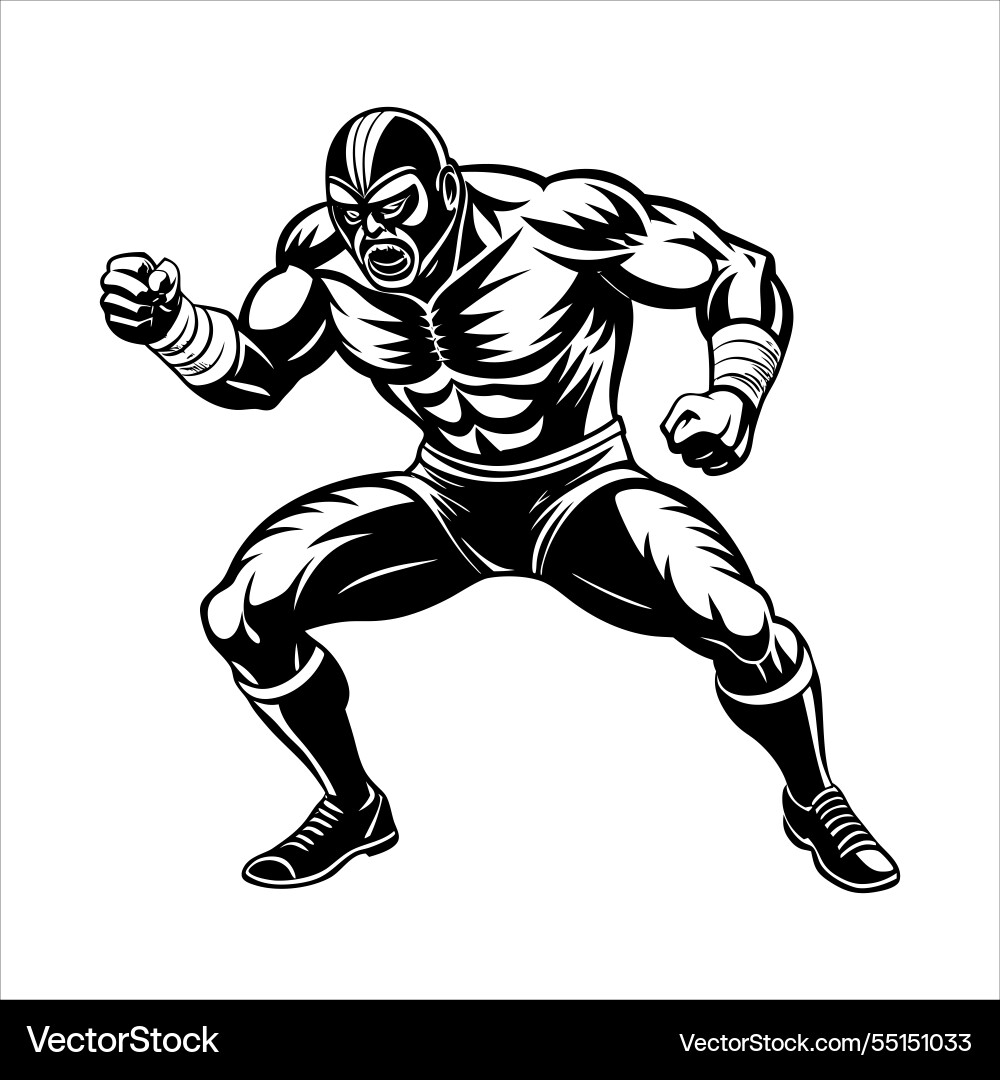 Wrestlers in action Royalty Free Vector Image - VectorStock