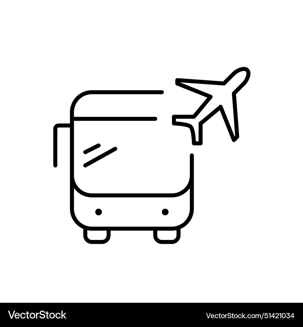 Airport shuttle bus vehicle and plane service Vector Image