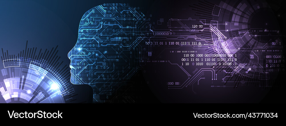 Künstliche Intelligenz ai und Big Data Konzept Vektorbild