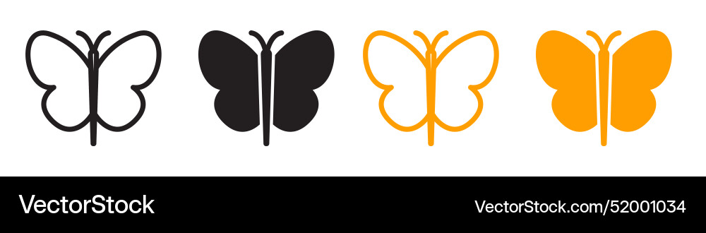 Butterfly icon line art Royalty Free Vector Image
