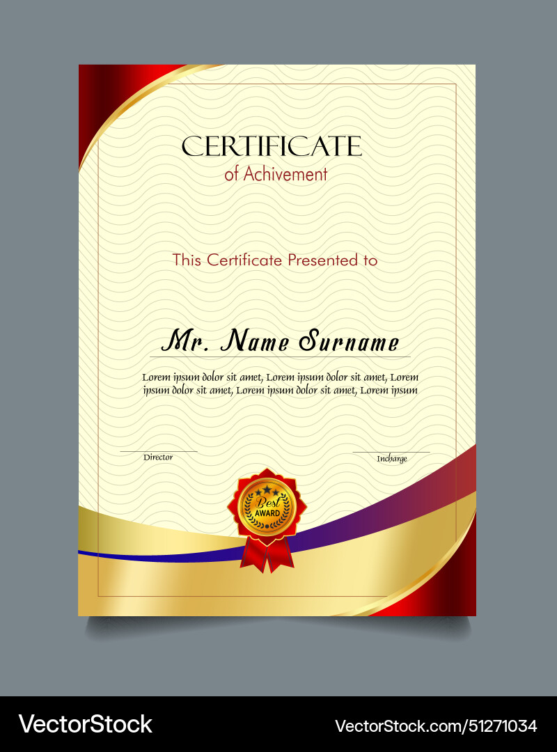 Certificate design Royalty Free Vector Image - VectorStock