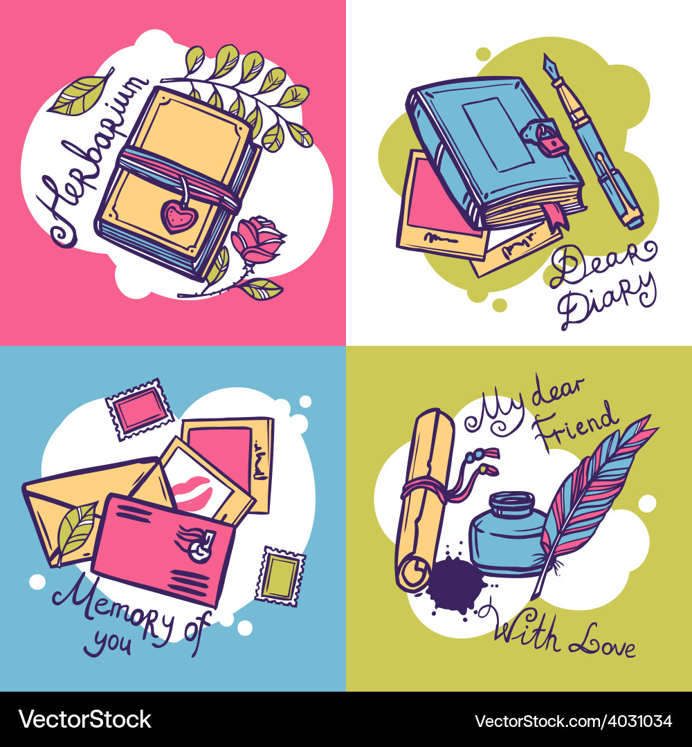 Diary design concept Royalty Free Vector Image