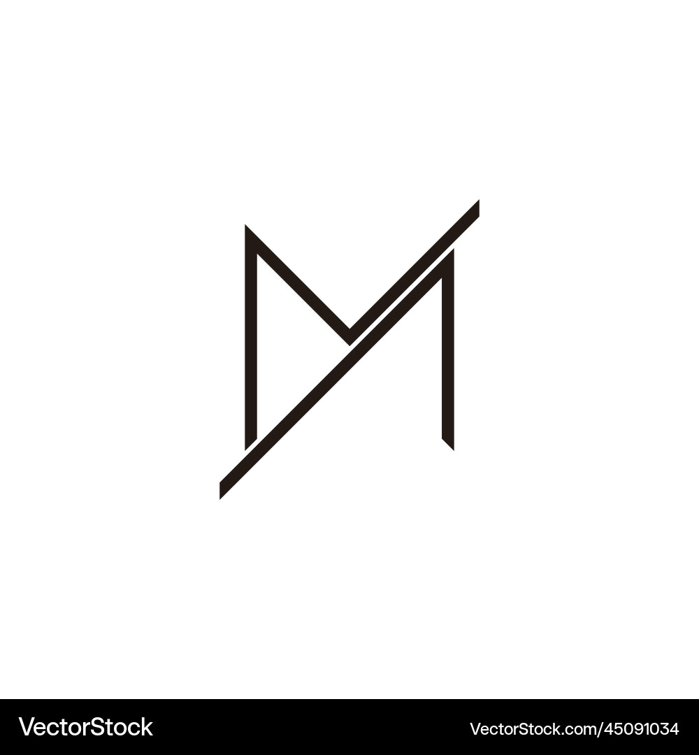 Letter ma slice simple geometric line logo Vector Image