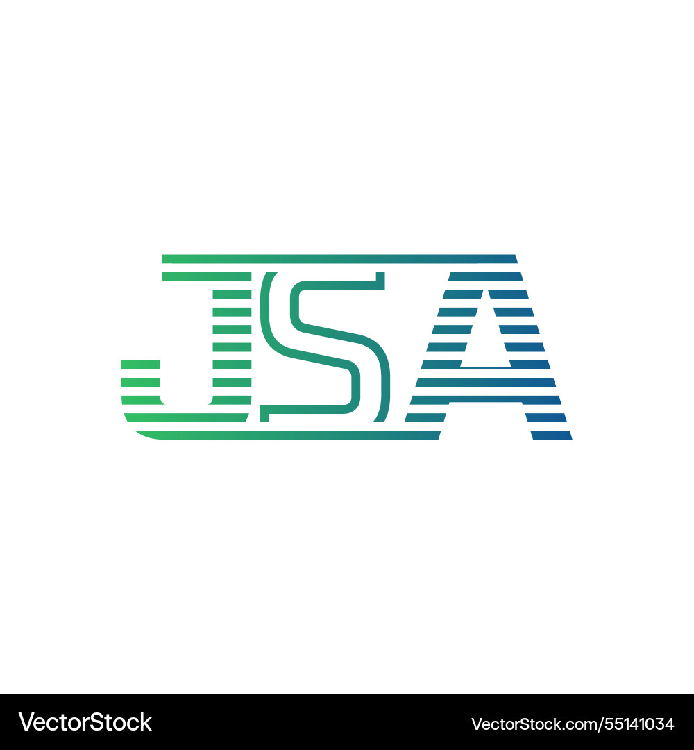 Modern jsa logo design letter minimalist Vector Image