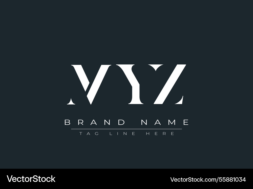 Myz abstract letter logo design Royalty Free Vector Image
