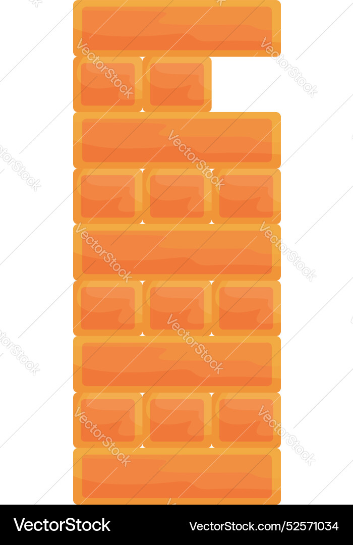 Orange brick wall being constructed with one Vector Image