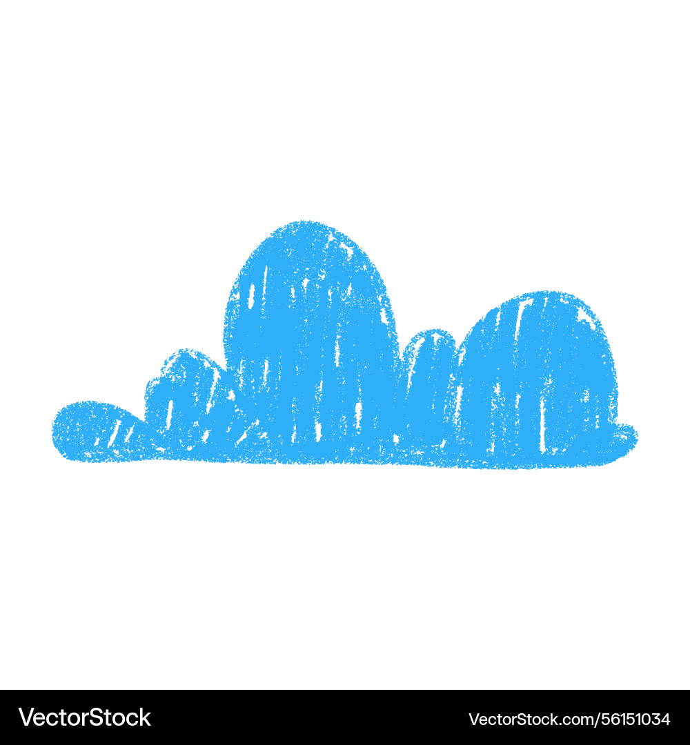 Pastel crayon clouds with chalky texture Vector Image