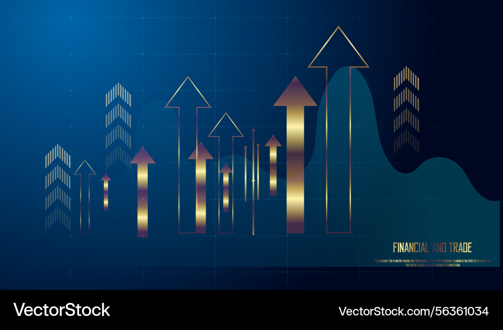 Sleek metallic arrows point upward symbolizing Vector Image