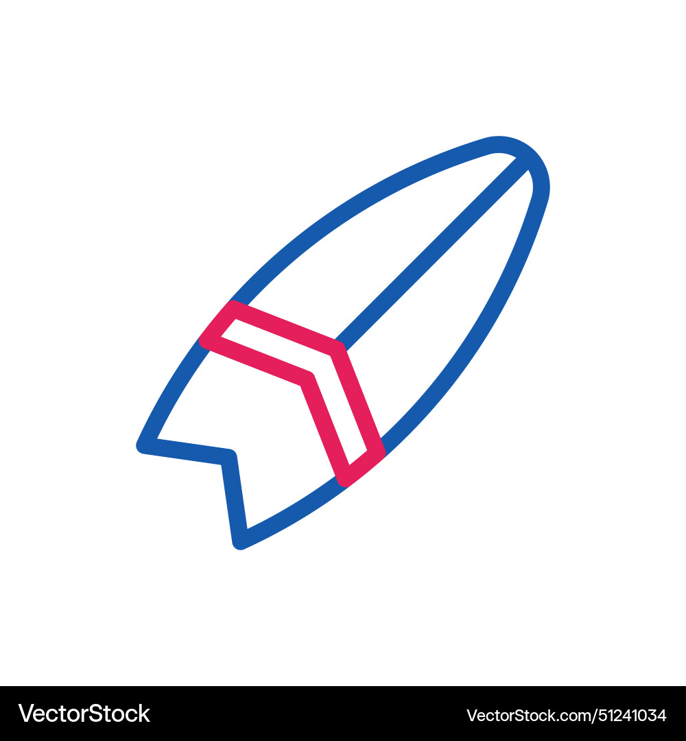 Surfing icon duocolor red blue summer beach Vector Image