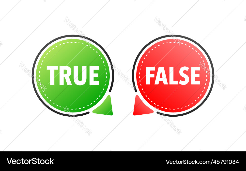 True false label sign check mark and cross Vector Image