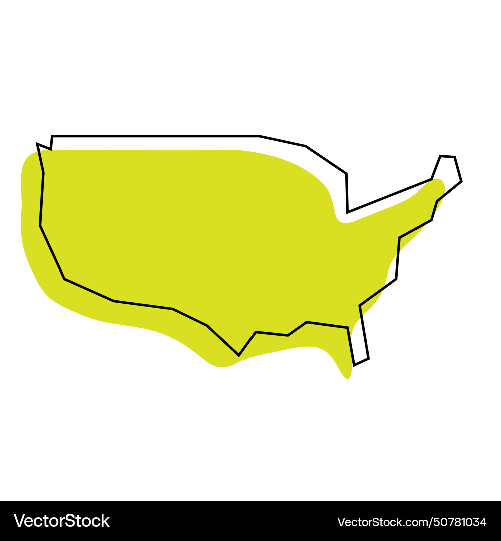 United states of america simplified map Royalty Free Vector