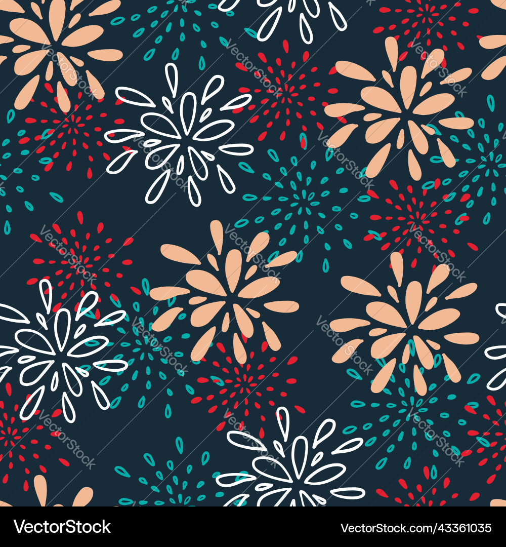 Abstract beautiful floral fireworks graphic Vector Image