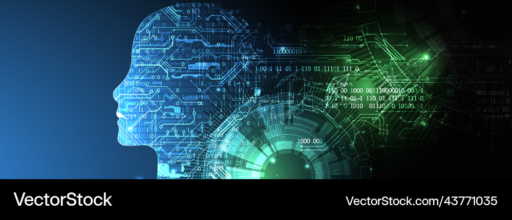 Artificial intelligence ai and big data concept Vector Image