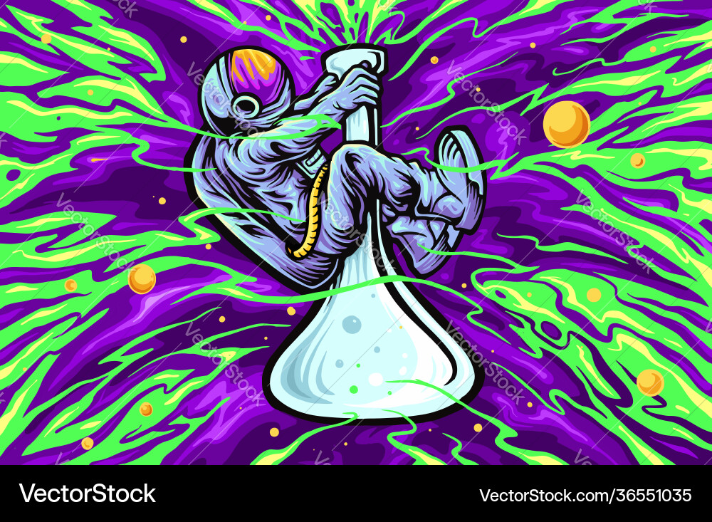 Astronaut Space Bong Texture Royalty Free Vector Image