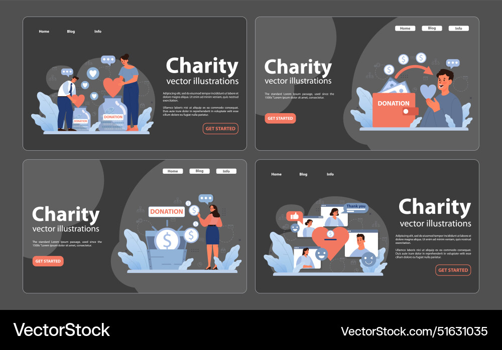 Charity and charitable foundation web banner Vector Image