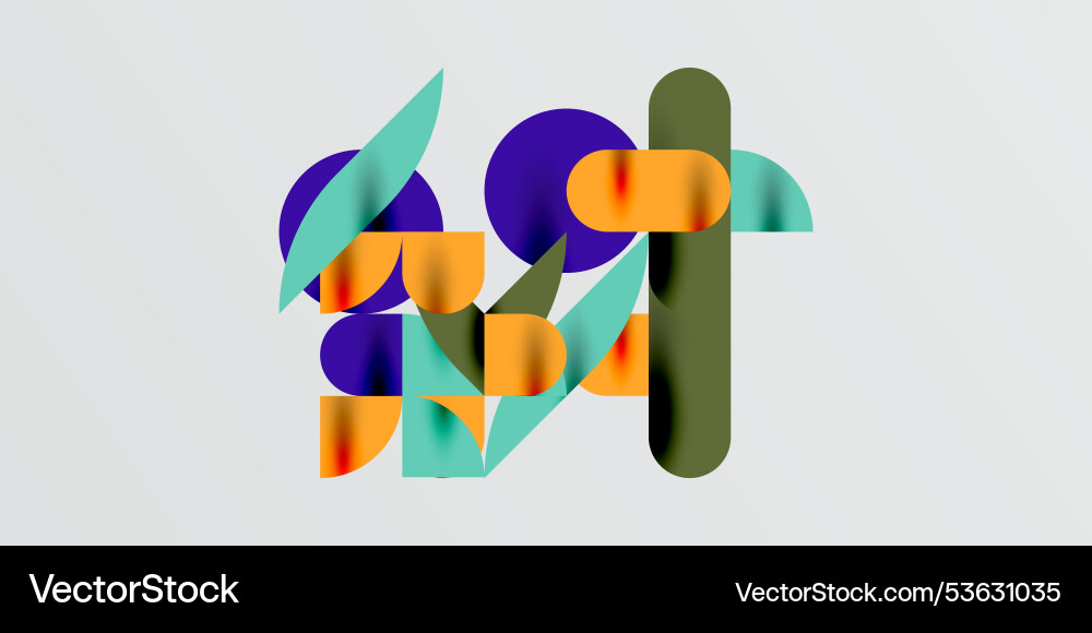 Circles semi squares and round shapes Royalty Free Vector