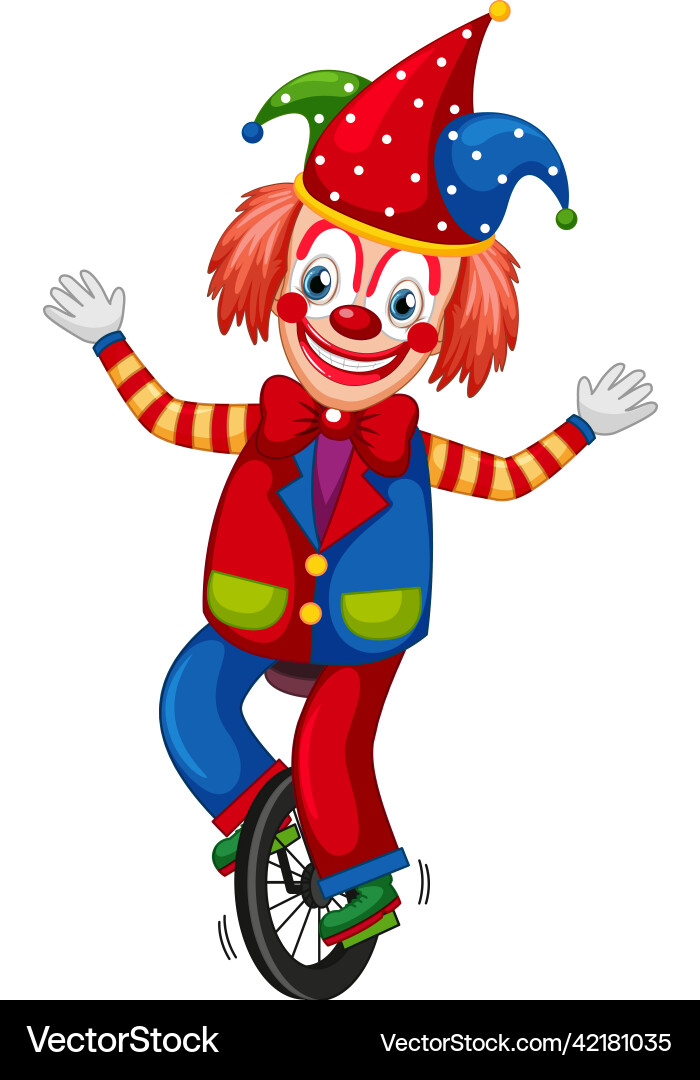 Colourful clown cartoon character Royalty Free Vector Image