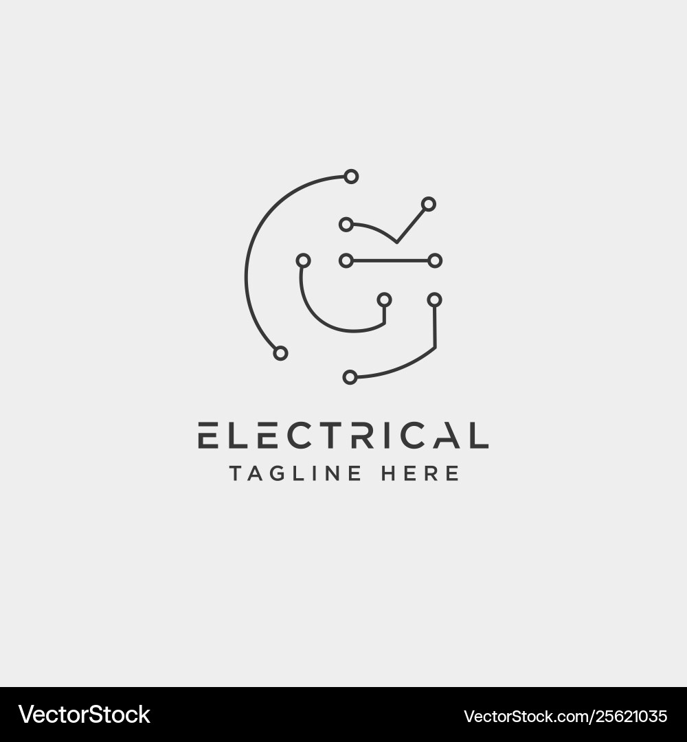 Connect or electrical g logo design icon element Vector Image