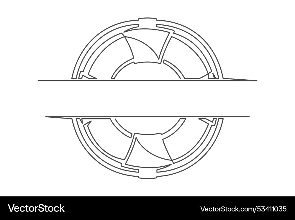 Continuous drawing of one line a lifebuoy Vector Image