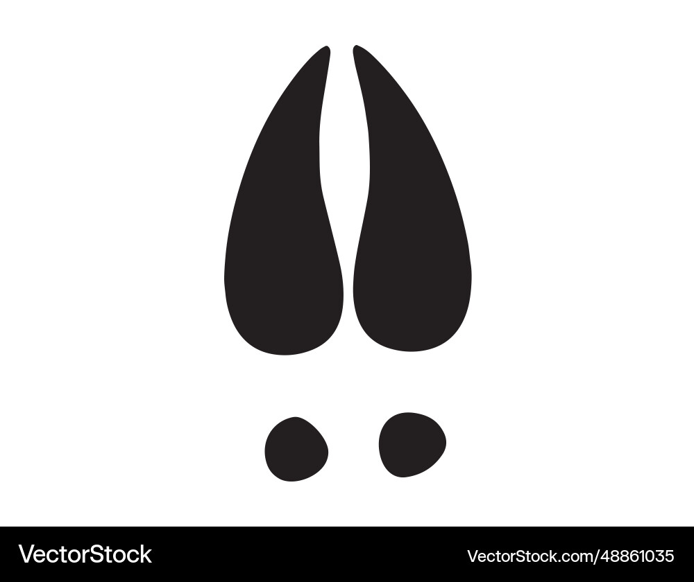 Deer hoof silhouette art Royalty Free Vector Image