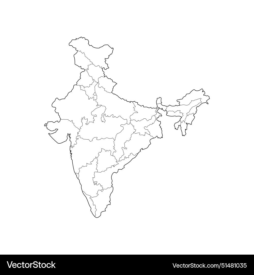 India line map icon flag Royalty Free Vector Image