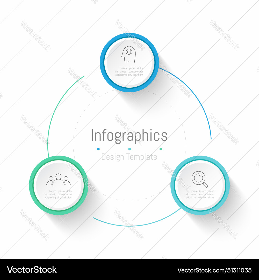 Infographic 3 options design elements Royalty Free Vector