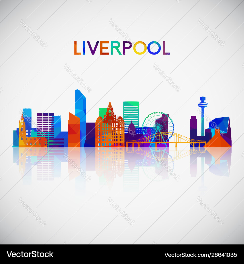 Liverpool skyline silhouette Royalty Free Vector Image