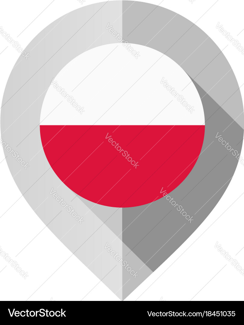 Marker with flag for map Royalty Free Vector Image