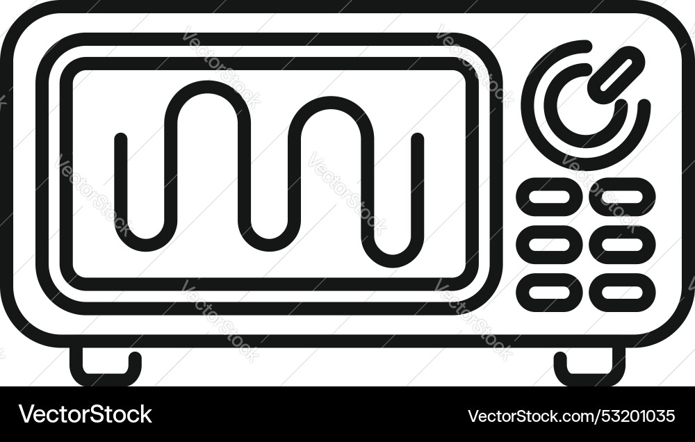 Microwave oven showing electromagnetic waves Vector Image