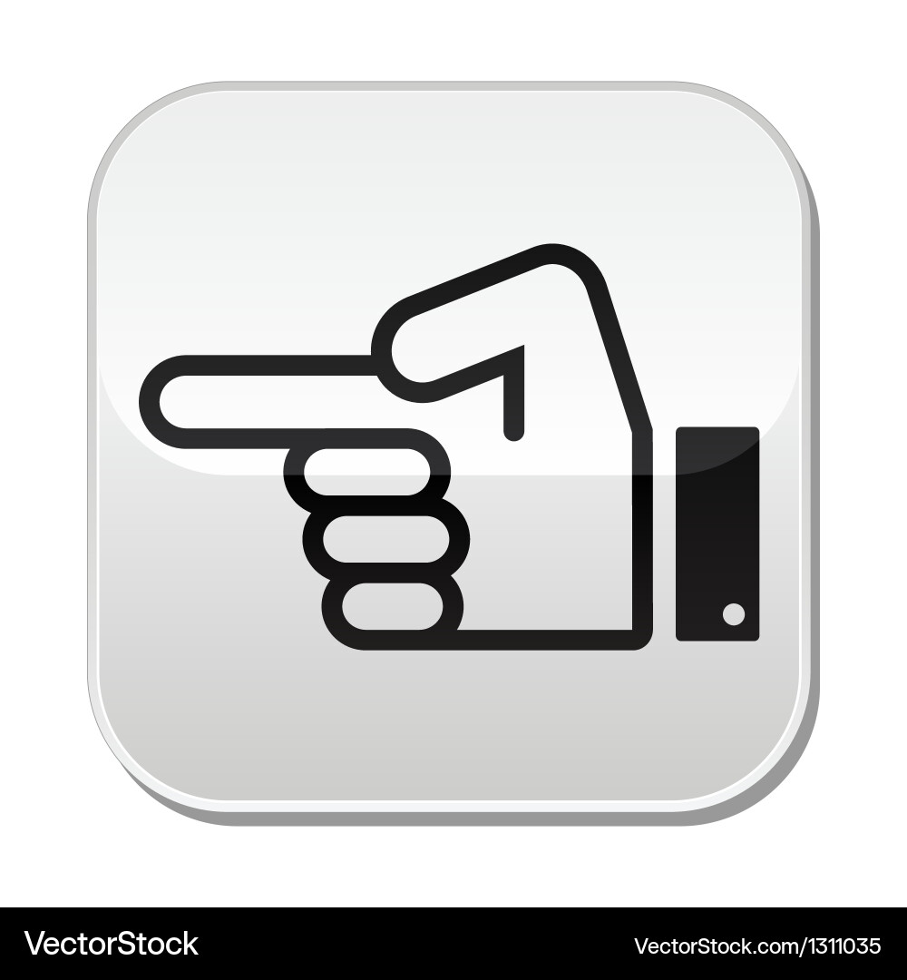 Pointing hand button Royalty Free Vector Image