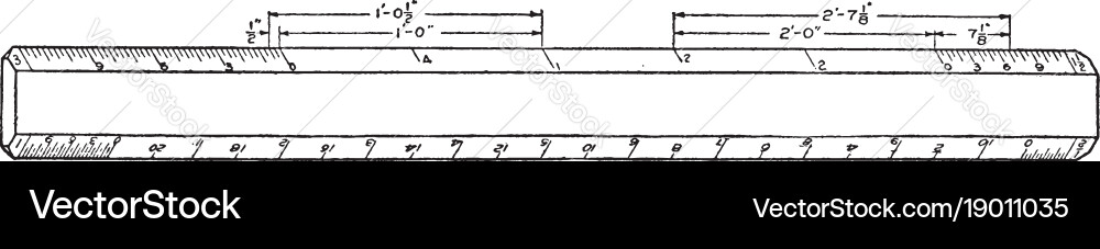 Scaling drawing with ruler variety of materials Vector Image