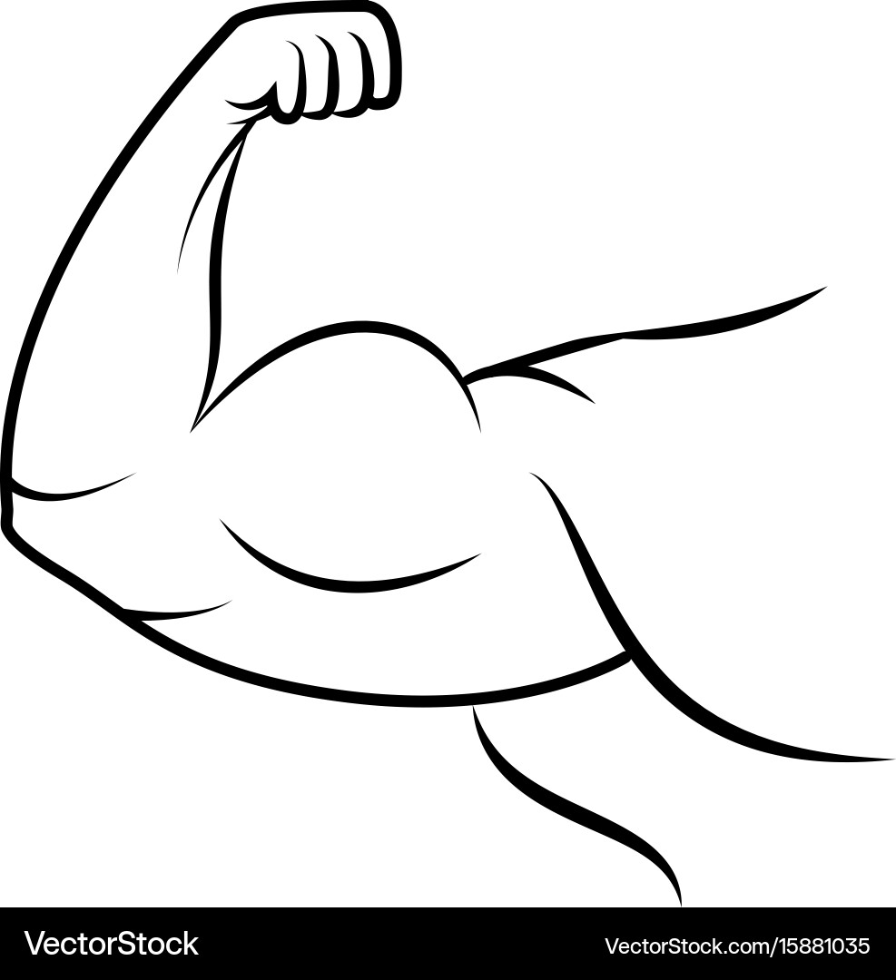 Strong arm icon line art Royalty Free Vector Image