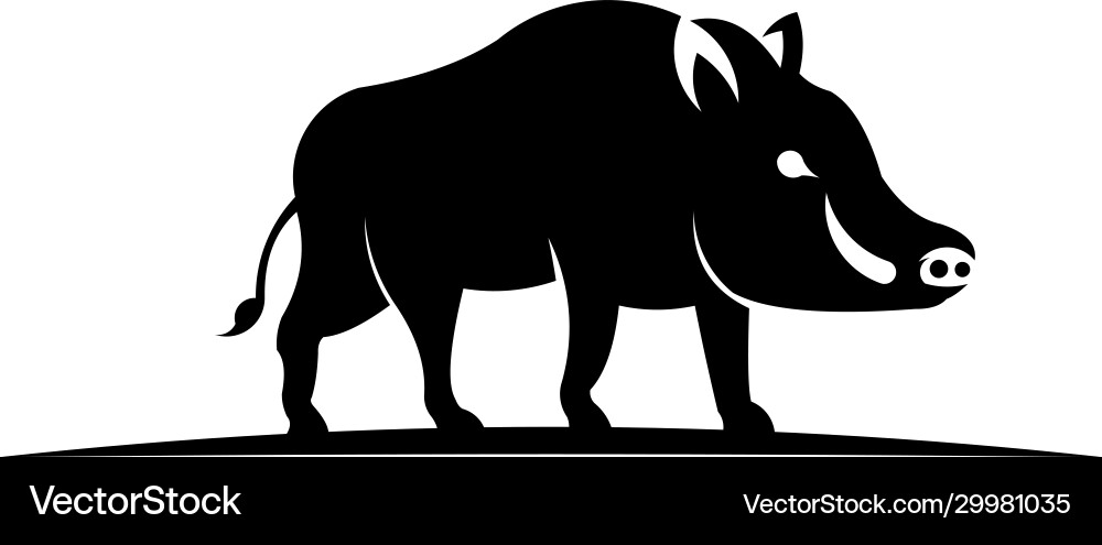 Wild boar side view icon Royalty Free Vector Image