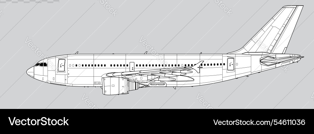 Airbus A310-300 Jetliner Royalty Free Vector Image