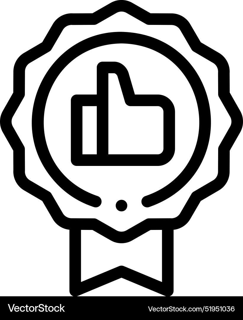 Certified icon thin linear style design isolated Vector Image