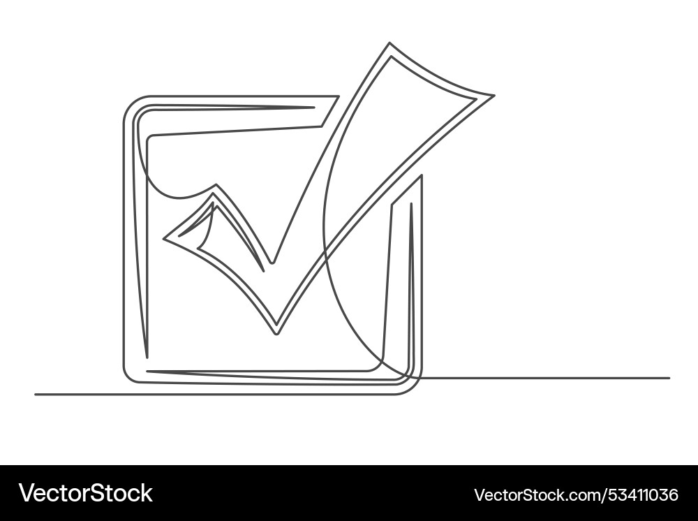 Continuous drawing of one line an checkbox Vector Image