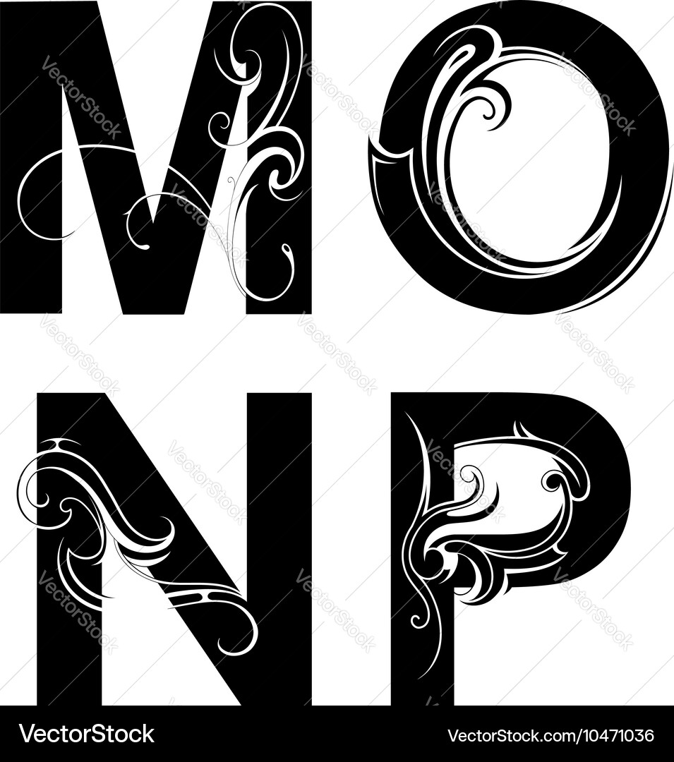 Decorative letter shapes Royalty Free Vector Image