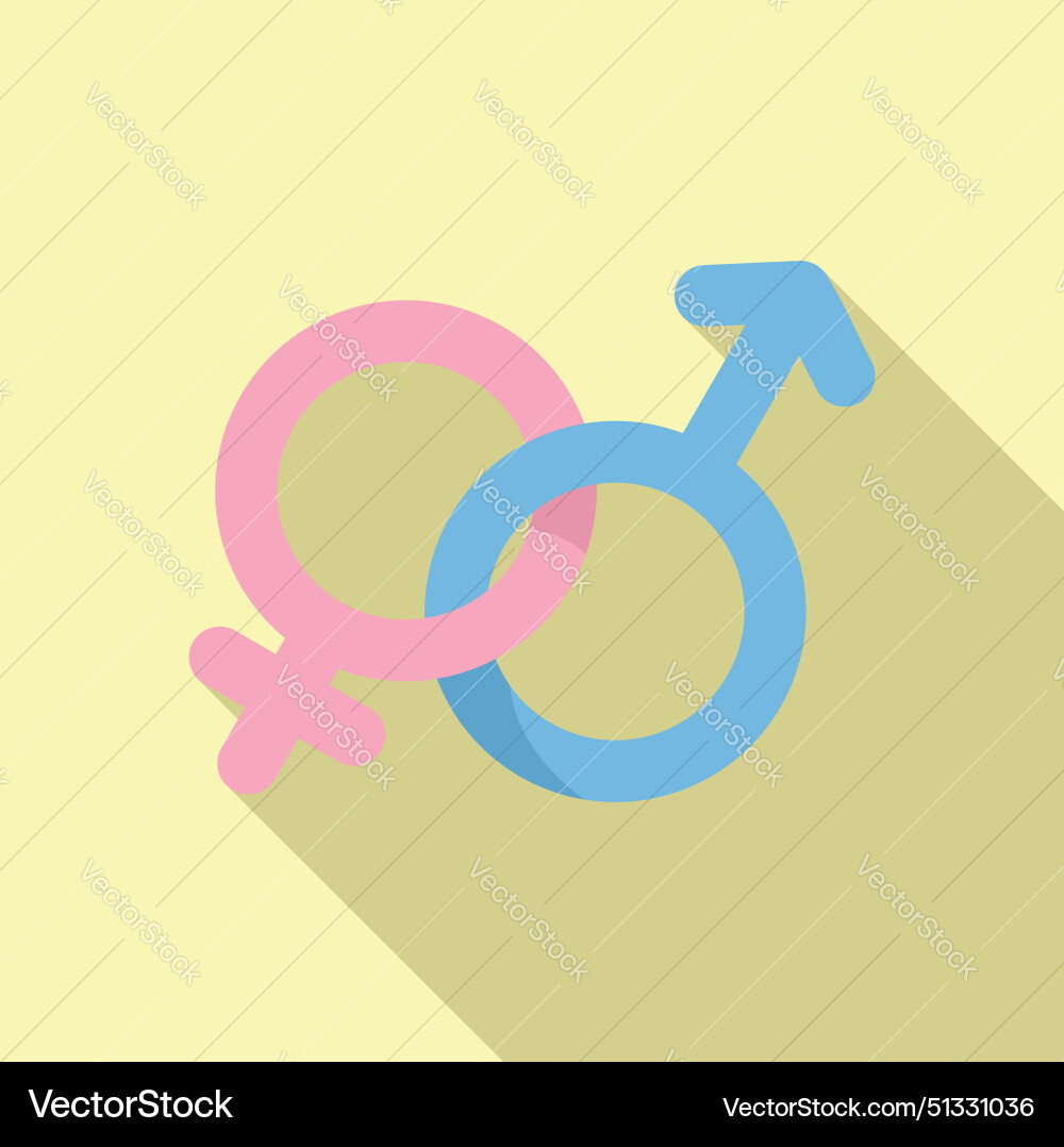 Gender symbols intersection on pastel background Vector Image