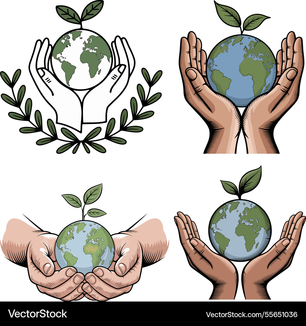 Hands holding earth globe symbol Royalty Free Vector Image