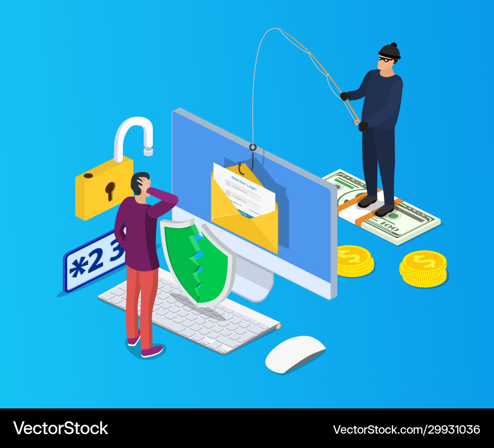 Login into account in email envelope Royalty Free Vector
