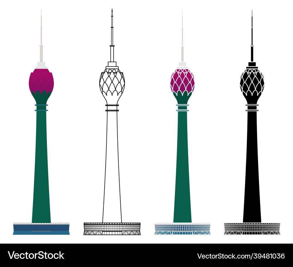 Lotus tower in colombo srilanka Royalty Free Vector Image