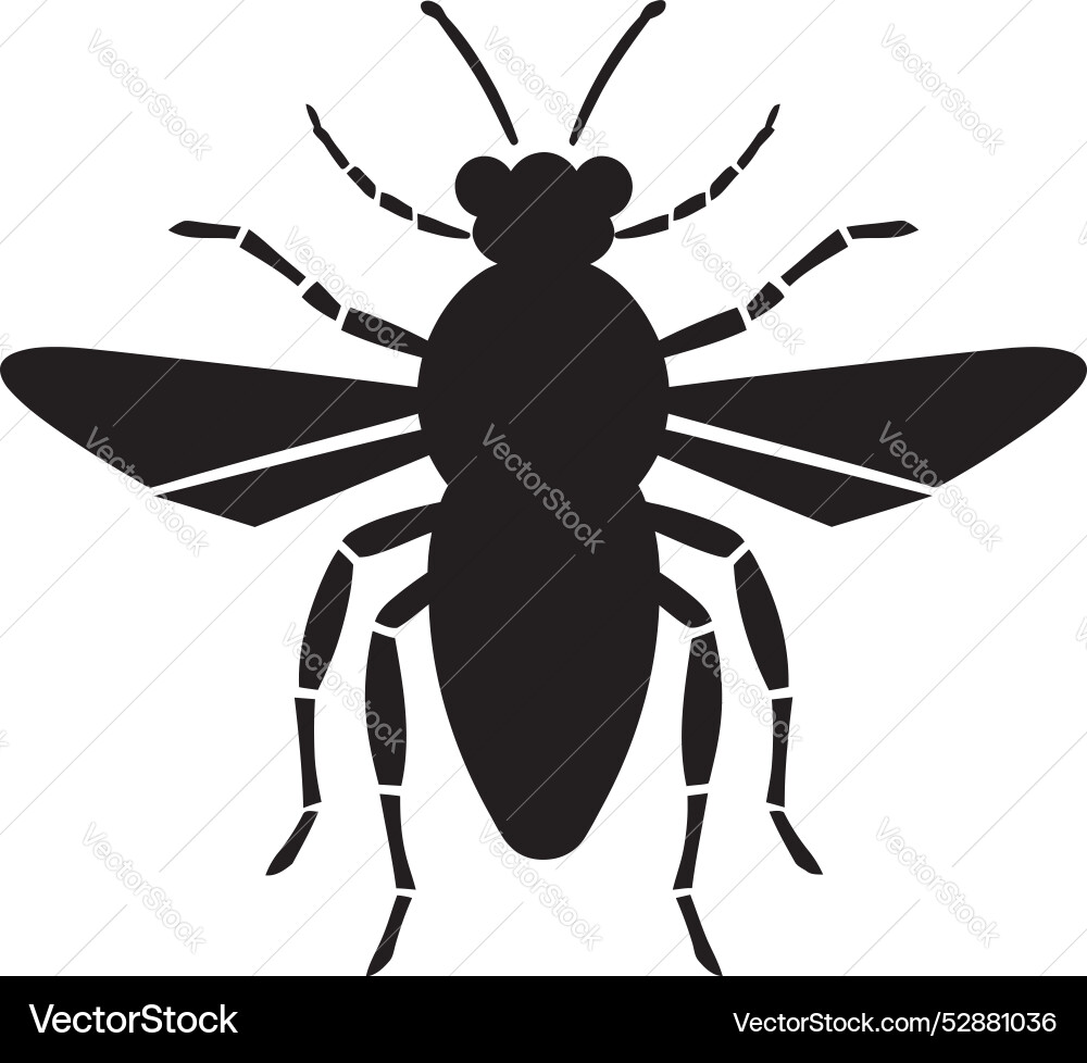 Minimalist insect silent destroyers logo Vector Image