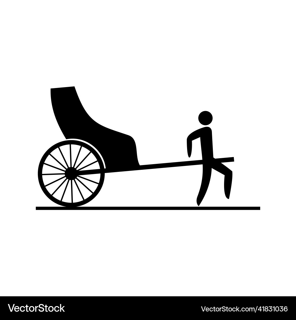 Old traditional vintage hand pulled rickshaw Vector Image