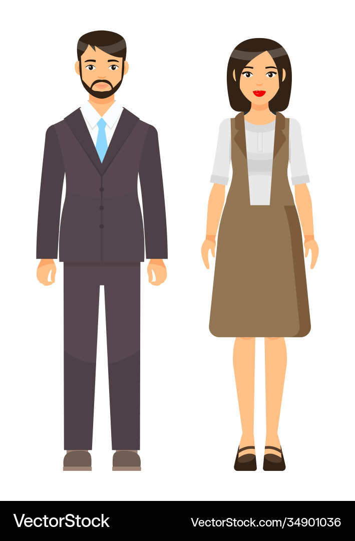 Set cartoon office workers wearing cloth Vector Image