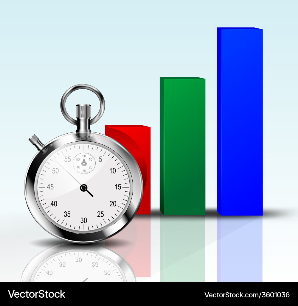 Stopwatch and diagram Royalty Free Vector Image