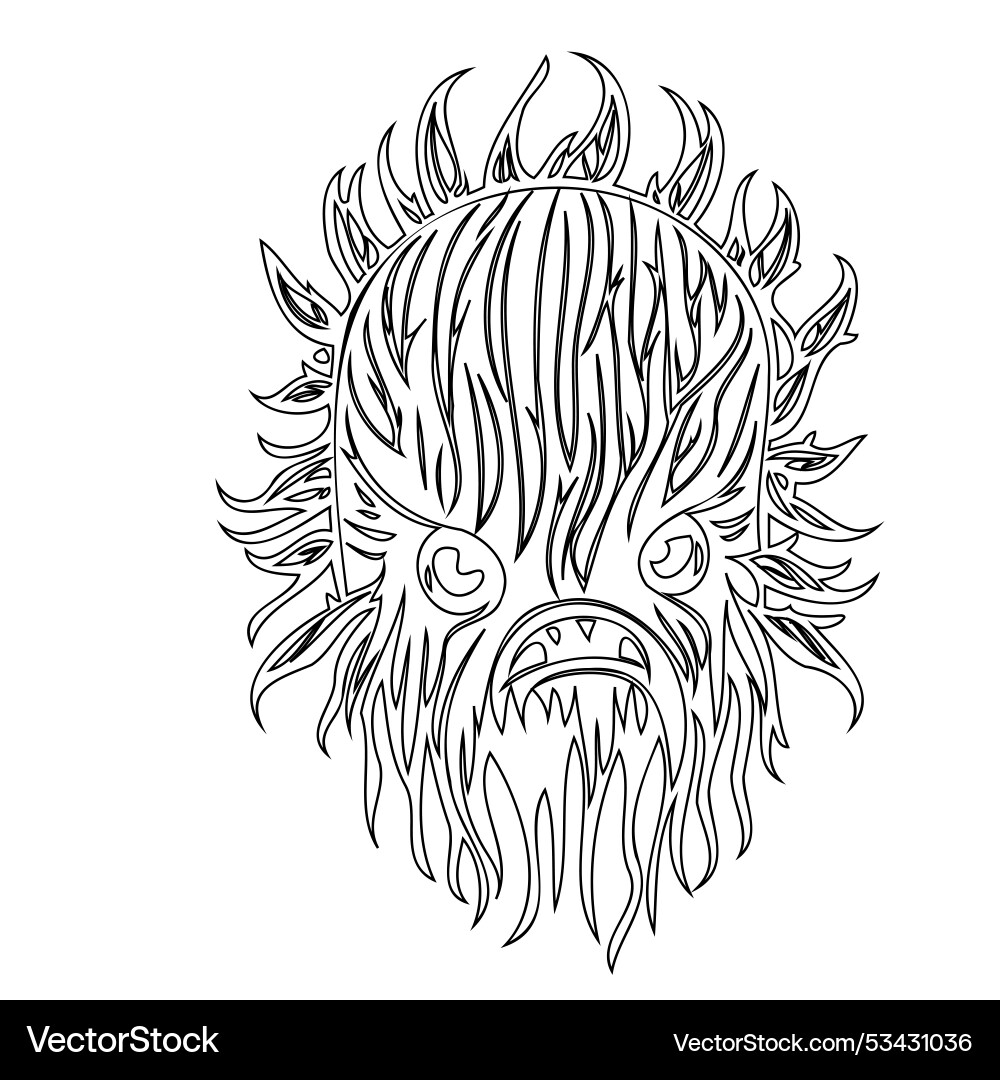 Swamp monster outline sketch Royalty Free Vector Image