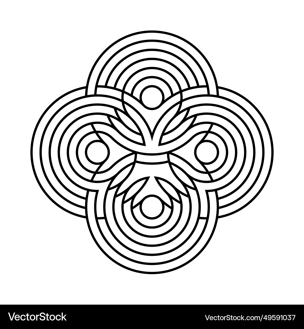 Abstract linear geometric shape symmetrical logo Vector Image