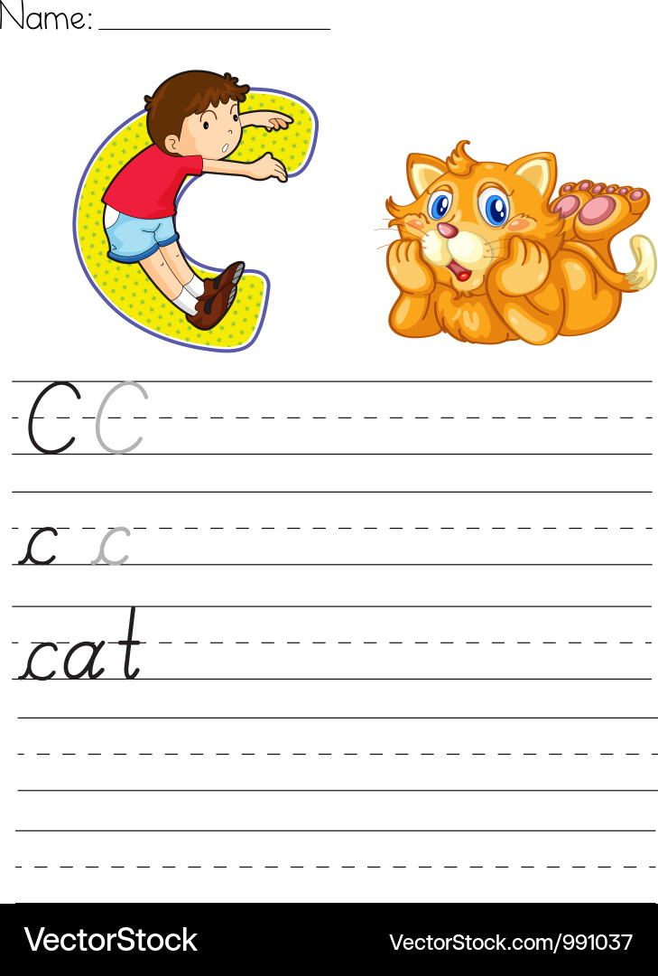 Alphabet worksheet Royalty Free Vector Image - VectorStock
