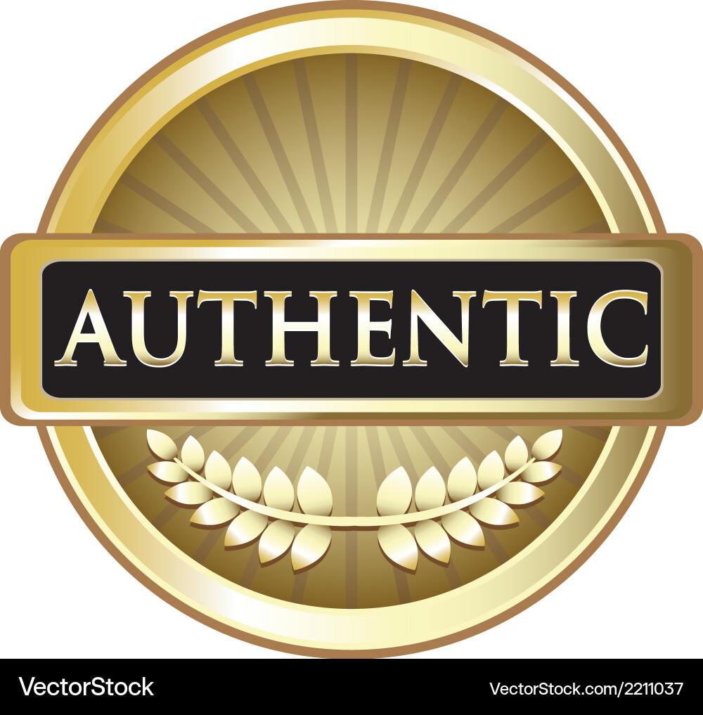 Authentic gold label Royalty Free Vector Image Authentic gold label Royalty Free Vector Image